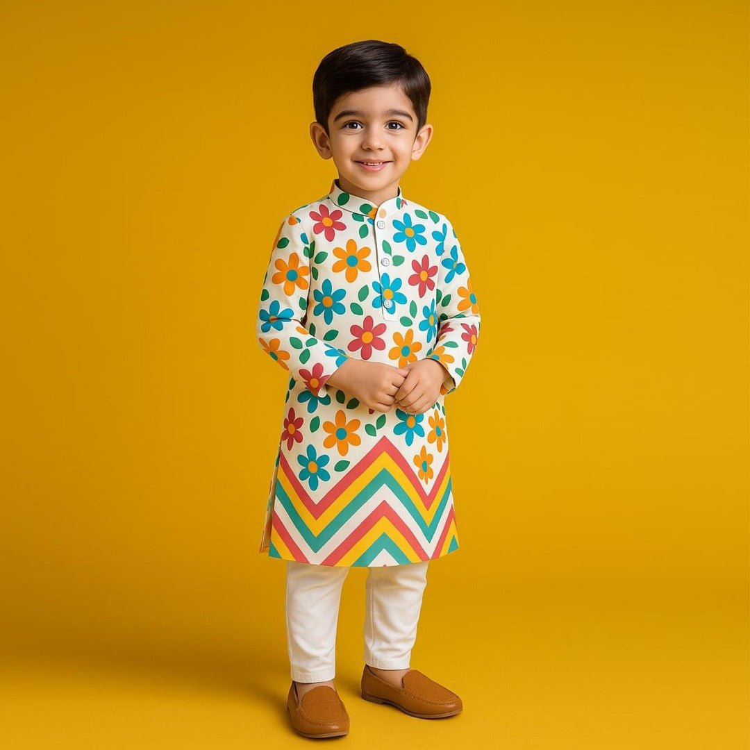 Blooming Bright Kurta Set – Possessif